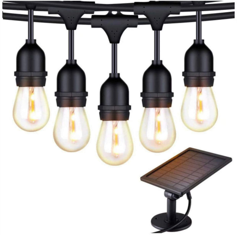27F Solar Powered String Lights Waterproof LED Hanging Edison Bulb Lig ...